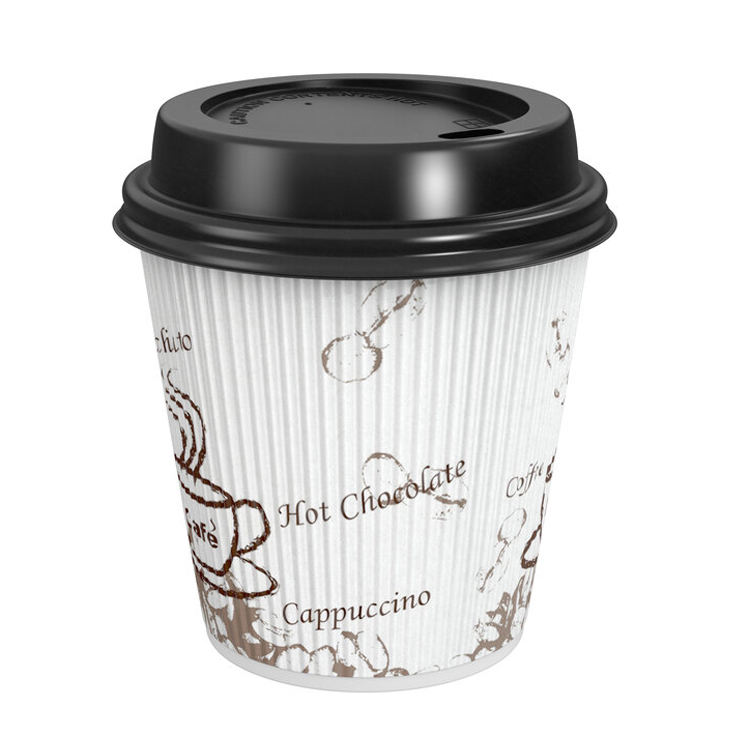Disposable Kraft Ripple Cups Brown Triple Wall Custom 8oz 12oz Ripple ...